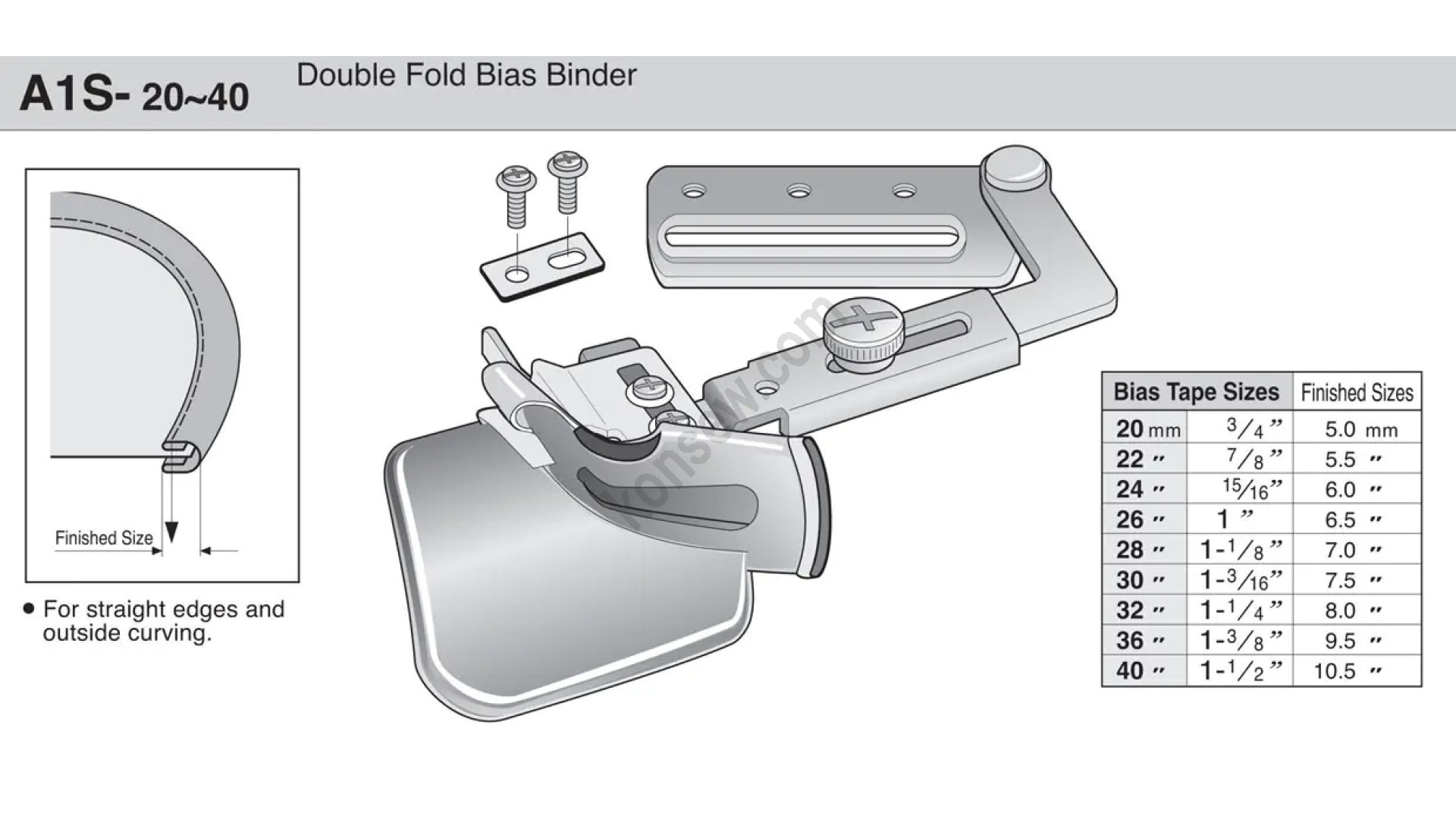 Buy A1SX20-5MM Genuine Suisei double-fold bias binder in UK Price ...